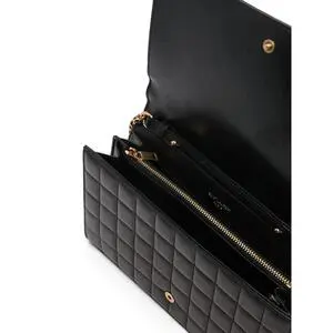 Saint Laurent Lambskin Matelassé Clutch With Cassandre Logo Plaque