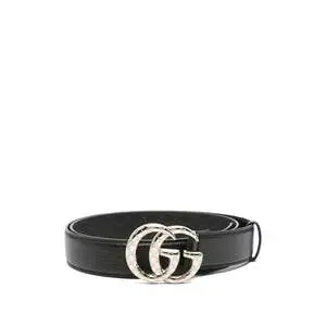 Gucci Calf Leather Double G Buckle Belt - Black