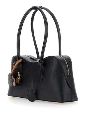 Stella McCartney Medium Ryder Handbag With Lock Detail In Black Ecoleather - Multicolor