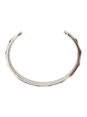 Fendi Open Design Bracelet With Leather Details In Brass