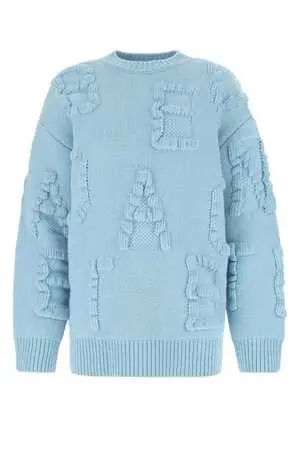 Bottega Veneta Light Stretch Wool Blend Shetland Alphabet Oversize Sweater