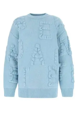 Bottega Veneta Light Stretch Wool Blend Shetland Alphabet Oversize Sweater