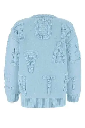 Bottega Veneta Light Stretch Wool Blend Shetland Alphabet Oversize Sweater