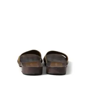 Miu Miu Suede Low Block Heel Slides