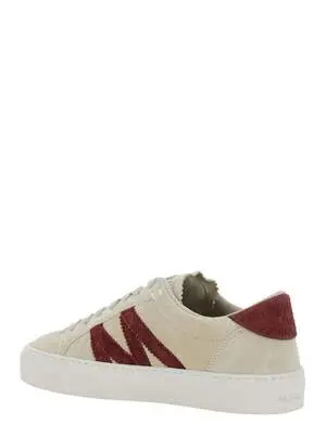 Moncler Leather Low Top Sneakers With Logo Detail - Multicolor