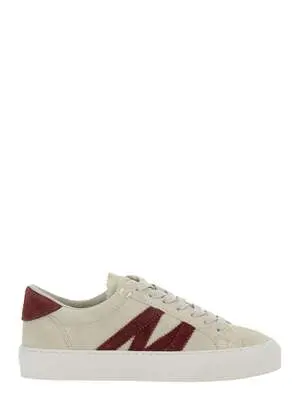 Moncler Leather Low Top Sneakers With Logo Detail - Multicolor