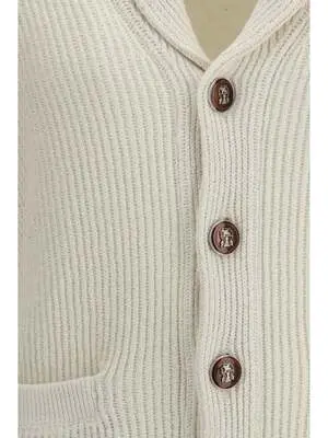 Brunello Cucinelli Ribbed Shawl Collar Cardigan - Multicolor