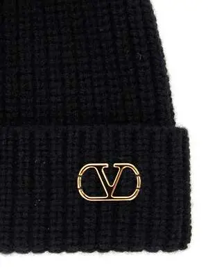Valentino Garavani Cashmere Knit Beanie With Vlogo - Multicolor