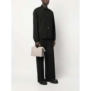 Fendi Calf Leather Ff-pattern Tote Bag - Cream