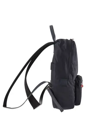 Kiton Technical Fabric Backpack With Logo And Leather Accents - Blue