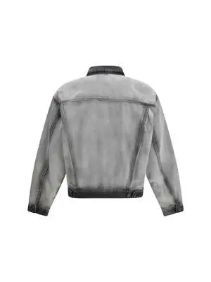 DIESEL® D-denver Denim Jacket With Leather Collar - Gray