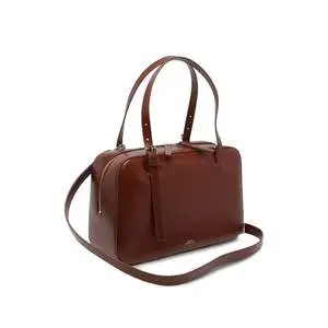 A.p.c. Leather Shoulder Bag With Zip Closure - Brown