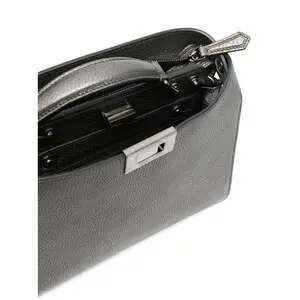 Fendi Grey Calf Leather Satchel Bag - Gray