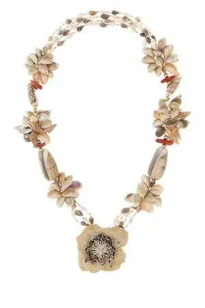 Valentino Garavani Embellished Shell Necklace - Multicolor