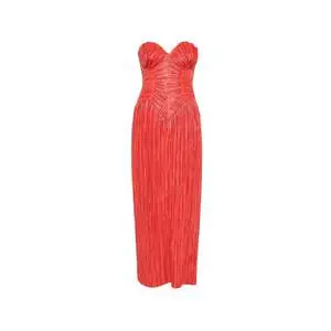 Cult Gaia Strapless Sweetheart Neck Gown With Rear Slit