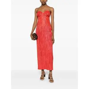 Cult Gaia Strapless Sweetheart Neck Gown With Rear Slit