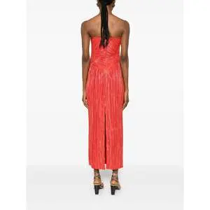 Cult Gaia Strapless Sweetheart Neck Gown With Rear Slit