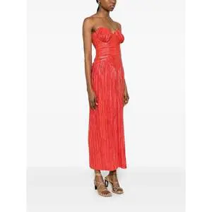 Cult Gaia Strapless Sweetheart Neck Gown With Rear Slit