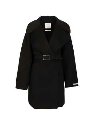 Sportmax Pagine" Wool Coat With Belt - Black