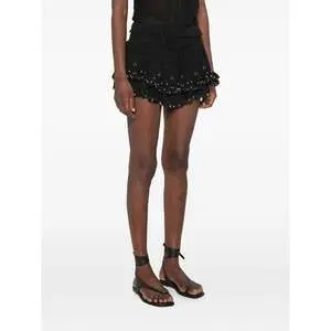 Isabel Marant Étoile Bead Embellished Scalloped Trim Mini Skirt