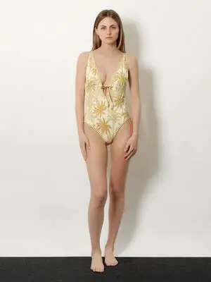 ERES One-piece Swimsuit With All-over Palm Print - Multicolor