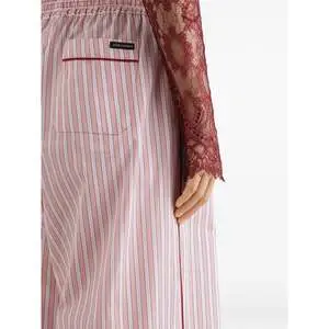 Dolce & Gabbana Striped Wide-leg Silk And Cotton Palazzo Pants - Pink