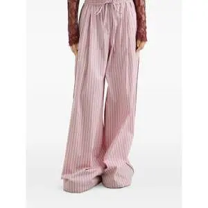 Dolce & Gabbana Striped Wide-leg Silk And Cotton Palazzo Pants - Pink