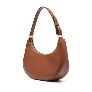 Celine Calf Leather Embroidered Logo Shoulder Bag - Brown