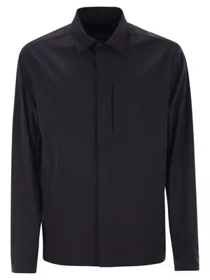 Herno Shirt-cut Jacket In Technical Wool - Blue