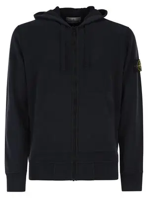 Stone Island Organic Cotton Zip-up Hoodie - Blue