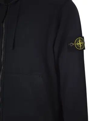 Stone Island Organic Cotton Zip-up Hoodie - Blue