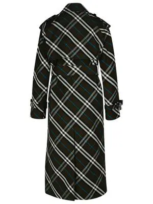 Burberry Check Polyester Trench Coat