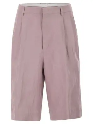 Tagliatore Tailored Linen Bermuda Shorts - Pink