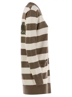 Max Mara Fiemme Long Striped Wool Cardigan With 1951 Motif - Multicolor