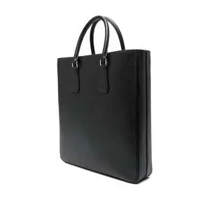 Prada Saffiano Leather Tote Bag With Enamel Triangle Logo