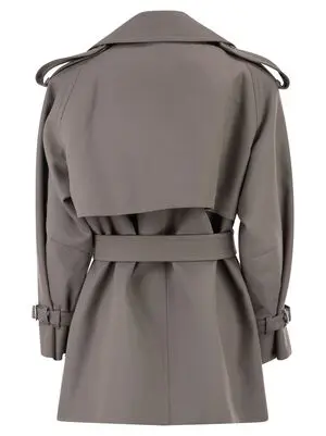 Max Mara Short Cotton Trench Coat - Gray