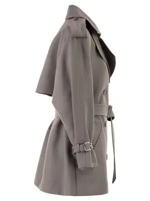 Max Mara Short Cotton Trench Coat - Gray