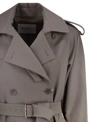 Max Mara Short Cotton Trench Coat - Gray
