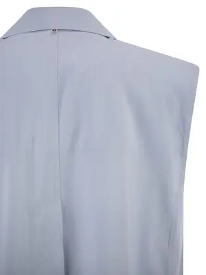 Sportmax Tailored Sleeveless Vest In Viscose And Paper Blend - Blue