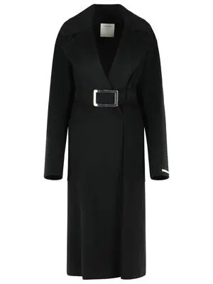 Sportmax SPORTMAX Pure Virgin Wool Robe Coat Black