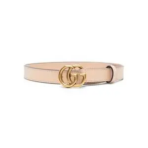 Gucci Leather Belt With Interlocking G Buckle - Pink