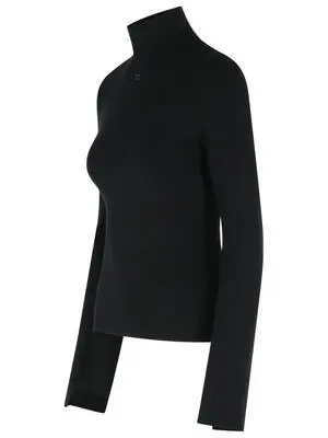 COURREGES Ribbed Turtleneck Sweater - Black