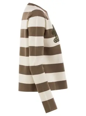 Max Mara Viterbo Striped Wool Sweater With "1951" Embroidery - Multicolor
