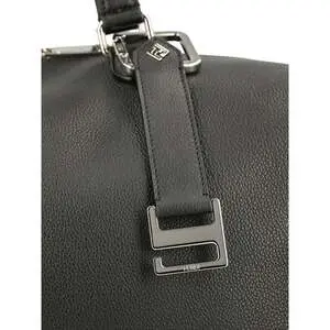 Fendi Grained Leather Luggage Bag - Black