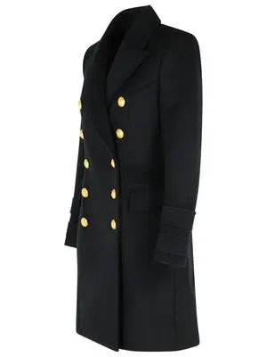 Balmain 10 Buttons Coat In Virgin Wool And Cashmere