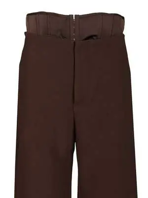 ROTATE BY BIRGER CHRISTENSEN Corset Wide-leg Trousers - Brown