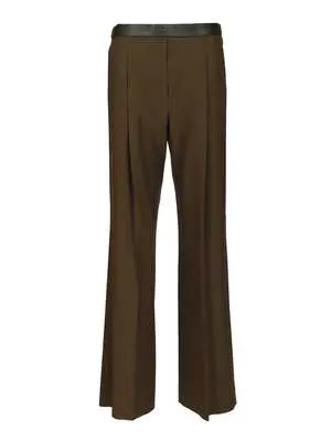 Loewe Wool Trousers With Leather Waistband