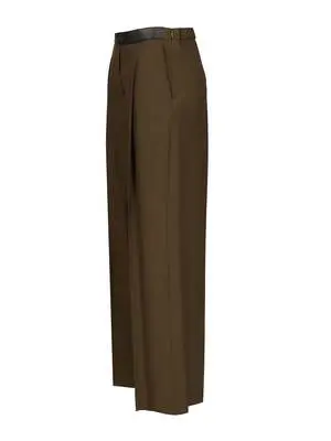 Loewe Wool Trousers With Leather Waistband