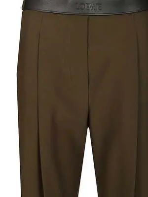 Loewe Wool Trousers With Leather Waistband