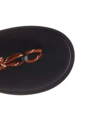 Miu Miu Rope And Leather Flat Sandals